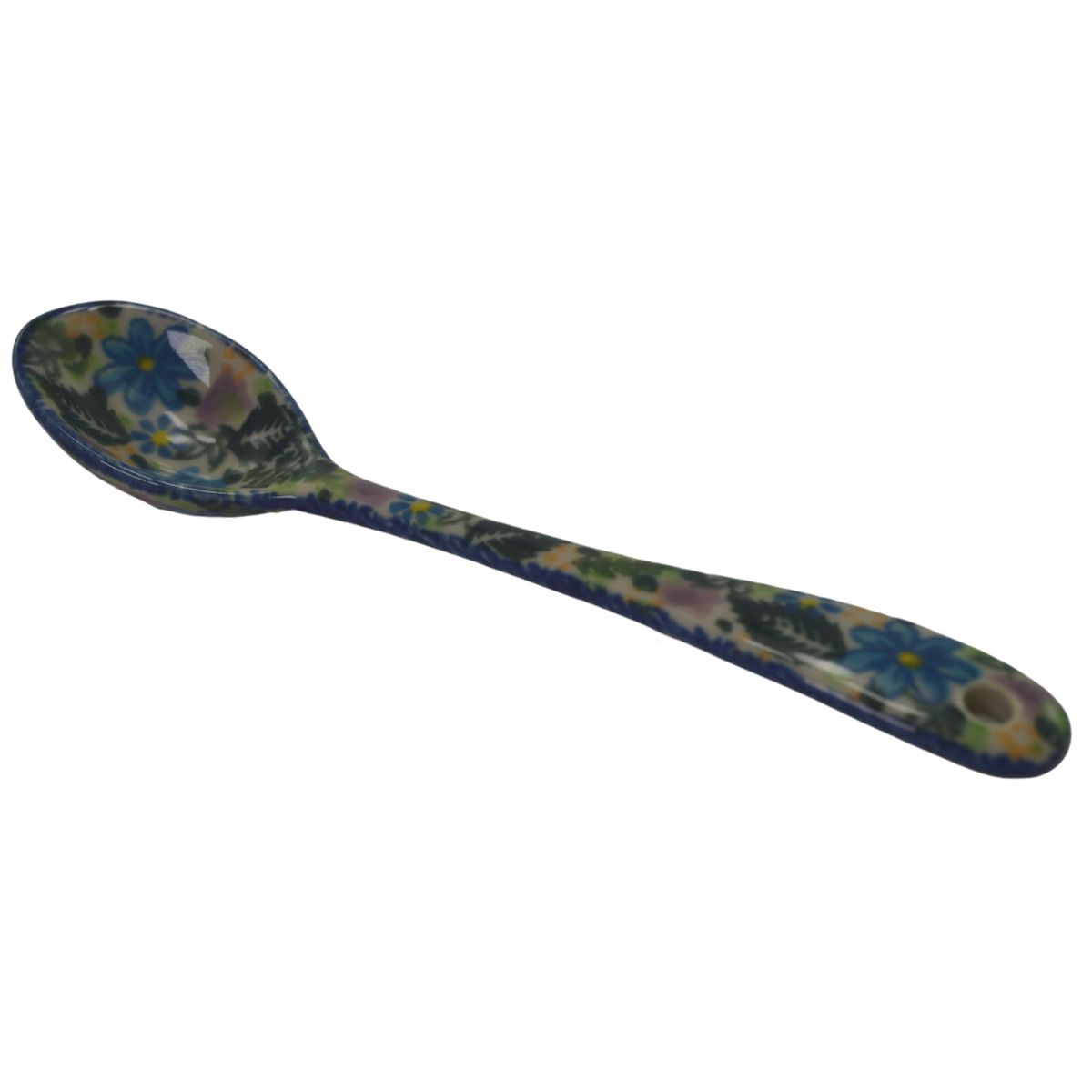 Big Spoon with Purple and Blue Flowers